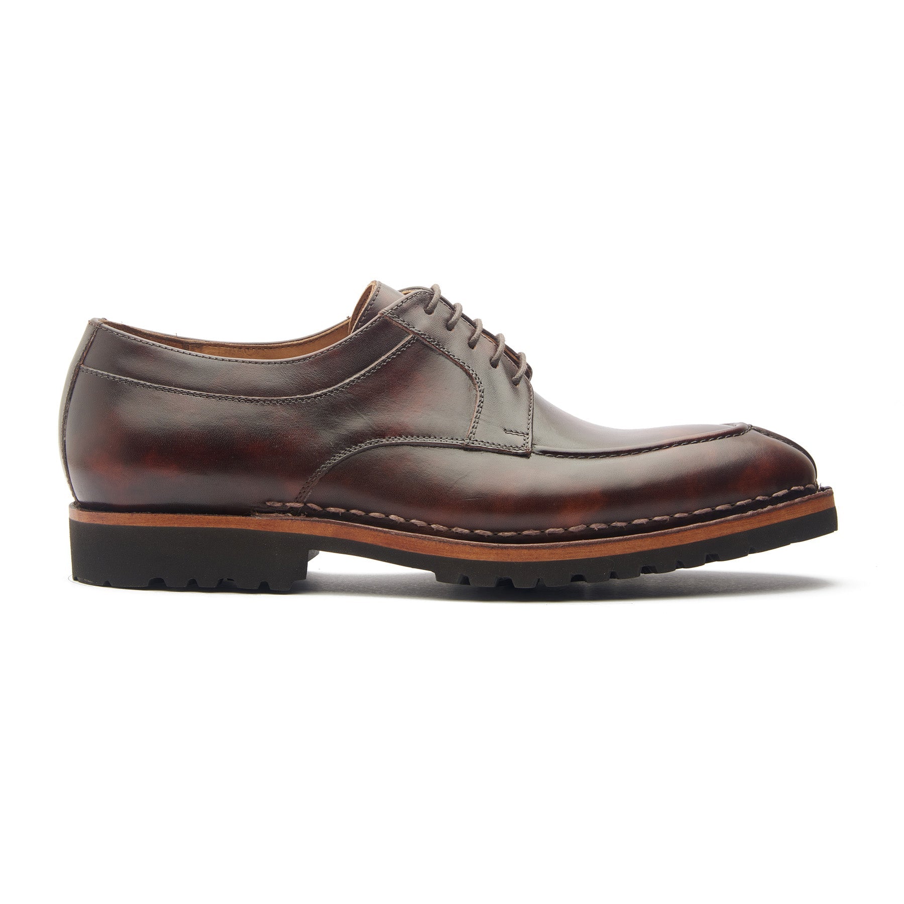 Aurora, Split Toe Derby - Chestnut Museum Calf | Norwegian Constructio