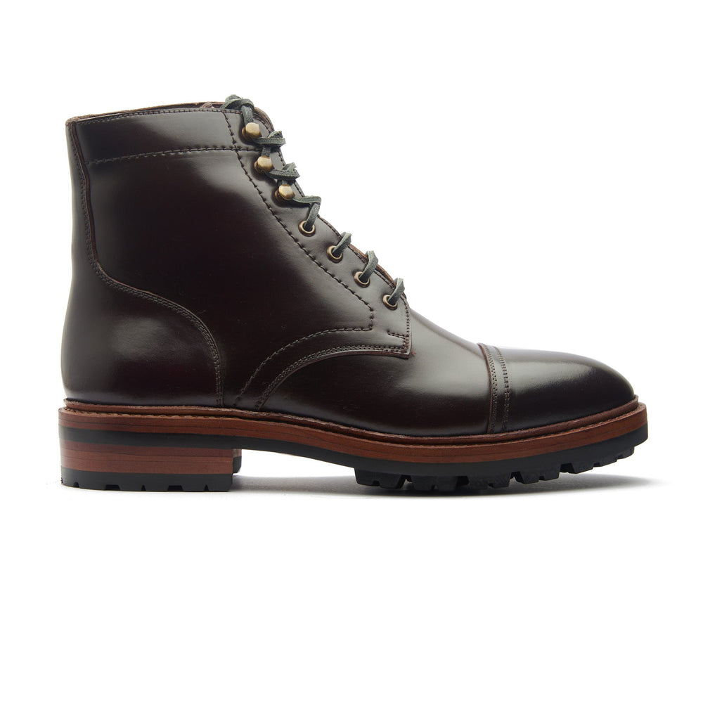 Dixon, Cap-Toe Derby Boot - Shell Cordovan Color#8 | Hand Welted Cordo