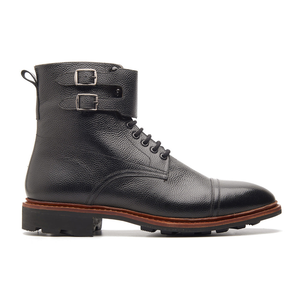 Falcon, Combat Boot - Black Pebble Grain | Storm Welt | Stout Boots